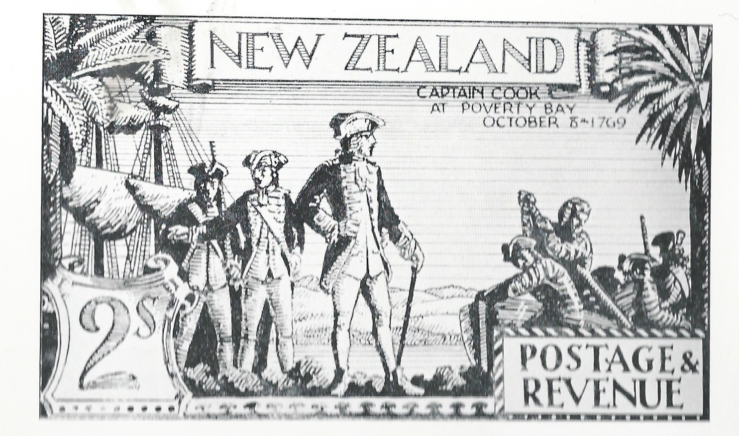 L13: 2/- CAPTAIN COOK LANDING – New Zealand Stamps 1935-47 Pictorials ...